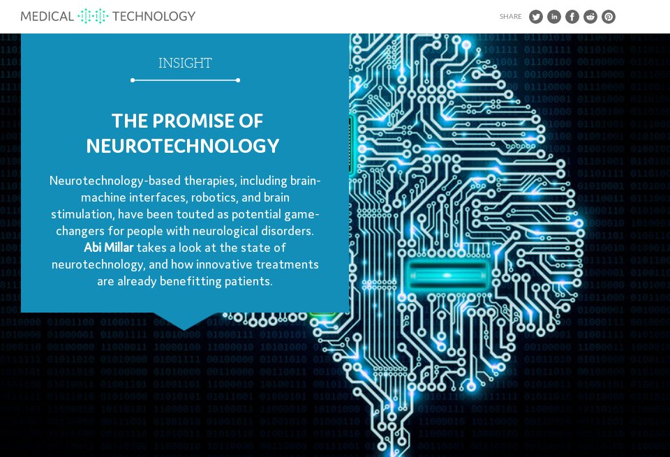 The Promise of Neurotechnology - Medical Technology | Issue 20 ...